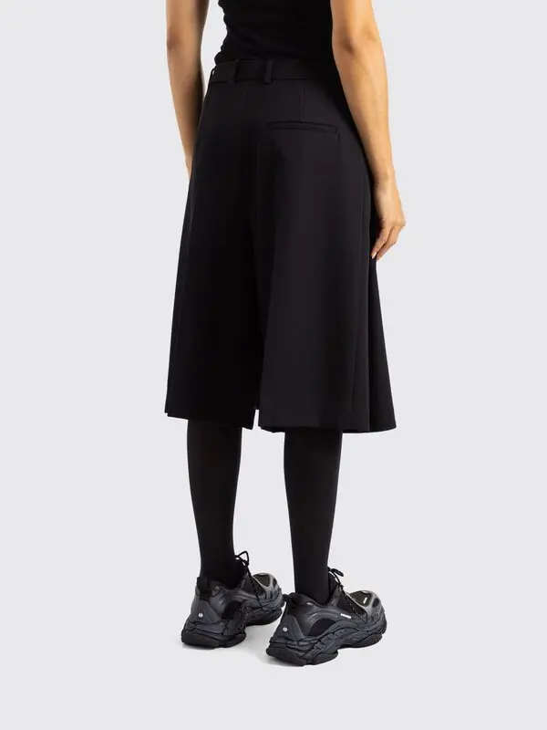 Balenciaga Flared Wool Midi Skirt With Belt Loops