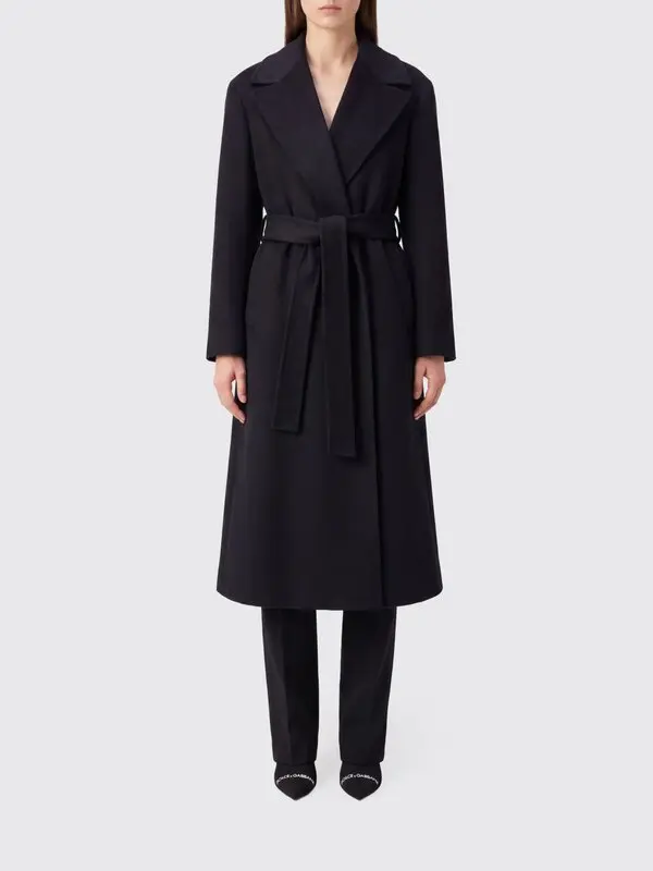 Dolce & Gabbana Long Wool Robe Coat With Belt