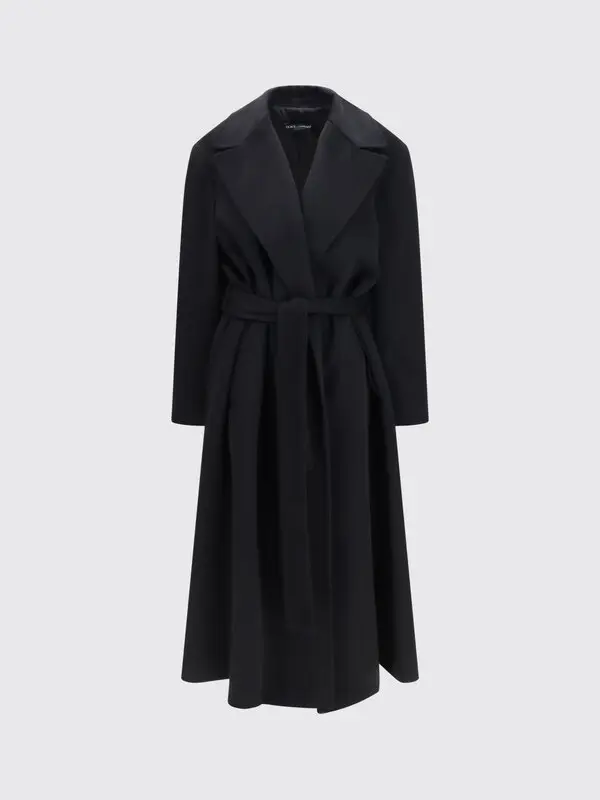 Dolce & Gabbana Long Wool Robe Coat With Belt