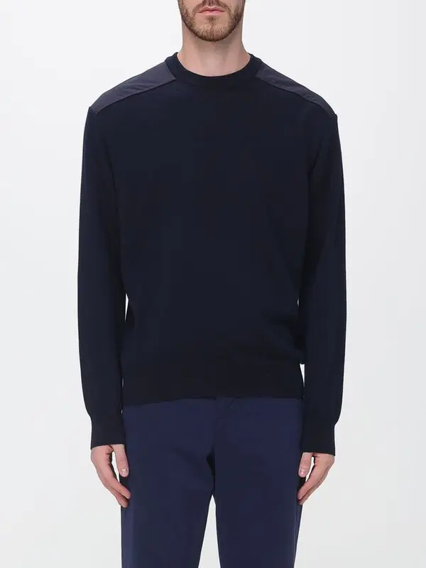 Paul & Shark Crewneck Jumper In Pure Merino Wool With Ribbed Trims