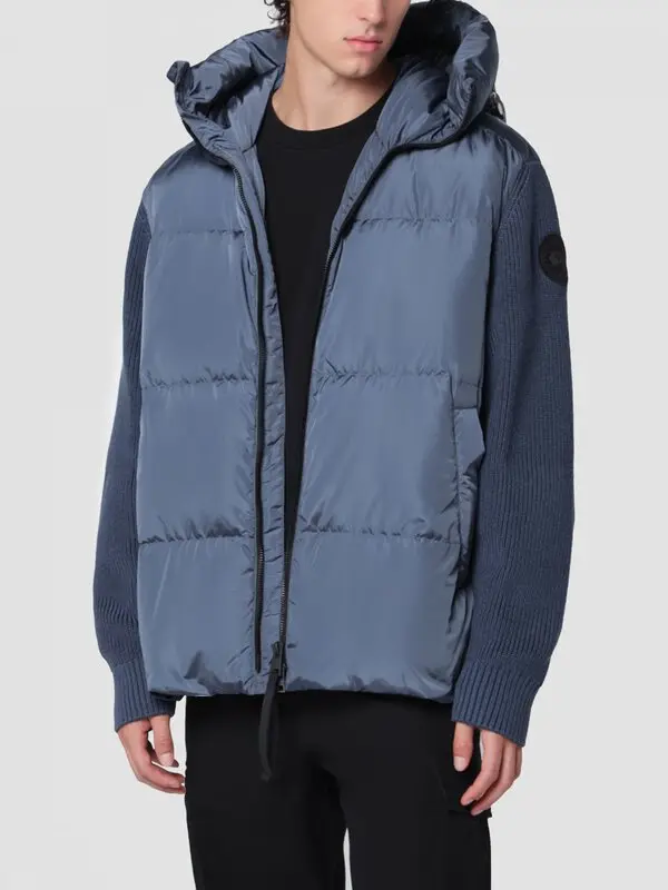Canada Goose Hooded Quilted Merino Wool Blend Down Jacket - Blue