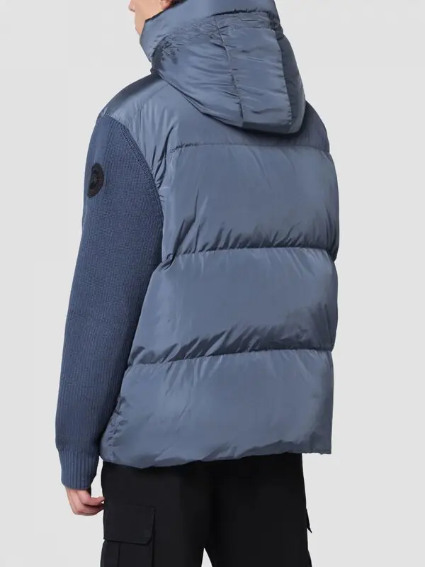Canada Goose Hooded Quilted Merino Wool Blend Down Jacket - Blue