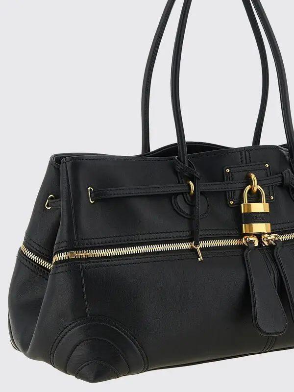 Chloé Paddington Lambskin Leather Shoulder Bag With Padlock