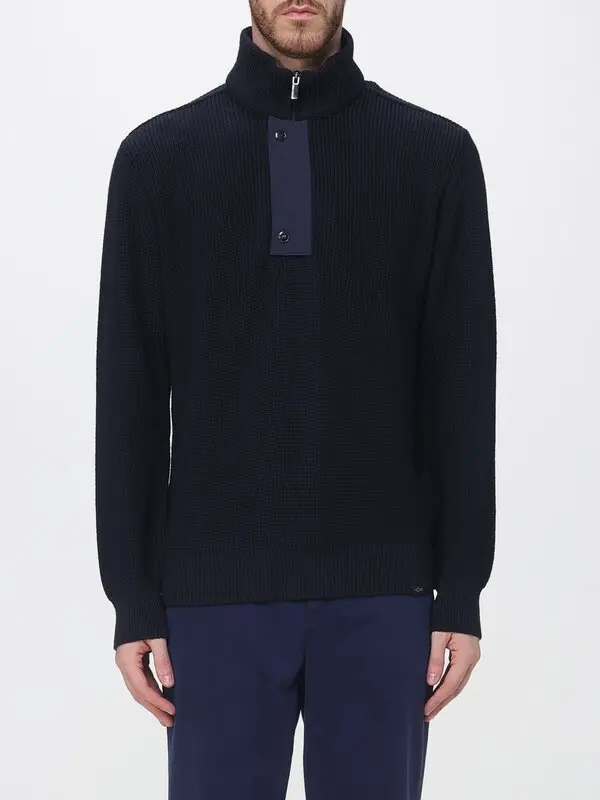 Paul & Shark Long-sleeved Wool Turtleneck Jumper With Buttons And Ribbed Trims