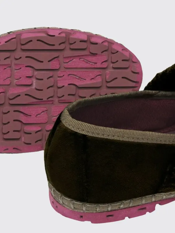 FLABELUS Mafalda Mary Jane Velvet Ballet Flats With Elasticated Inserts - Brown