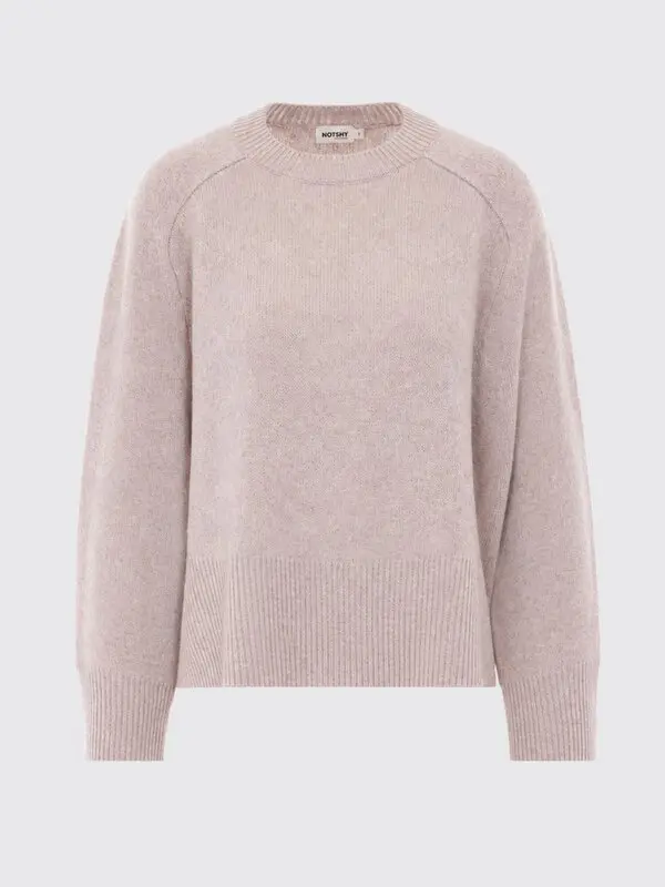 NOTSHY Pure Cashmere Crewneck Jumper With Long Sleeves And Ribbed Trim - Beige