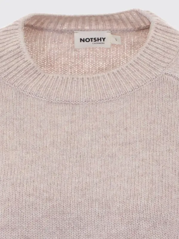 NOTSHY Pure Cashmere Crewneck Jumper With Long Sleeves And Ribbed Trim - Beige