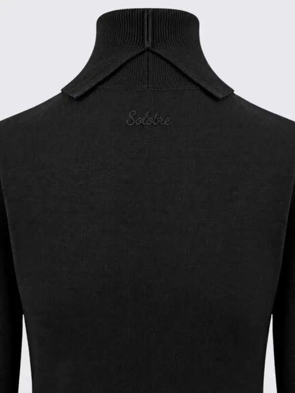 SOLOTRE Slim Fit Wool Turtleneck Jumper With Ribbed Trims
