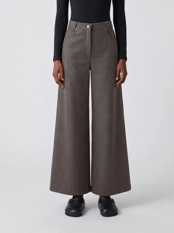 Max Mara High-waisted Pure Virgin Wool Knit Flare Trousers