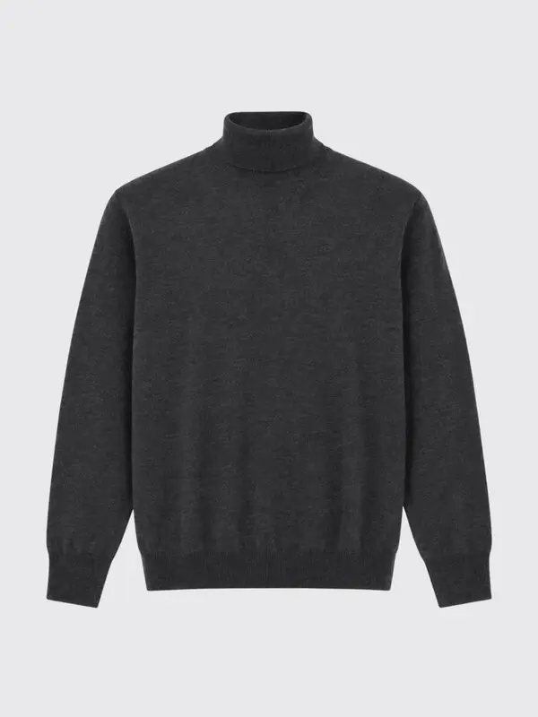 Canali Pure Wool Long-sleeved Turtleneck Jumper With Ribbed Trims