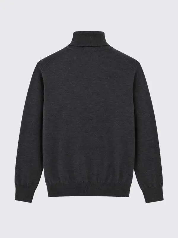 Canali Pure Wool Long-sleeved Turtleneck Jumper With Ribbed Trims