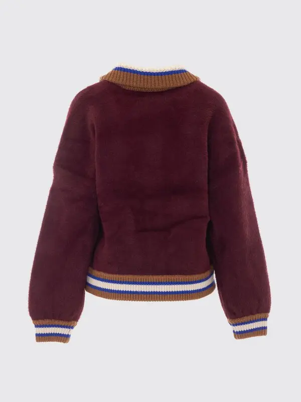 Essentiel Antwerp Wool-blend Bomber Jacket With Contrast Trims - Red