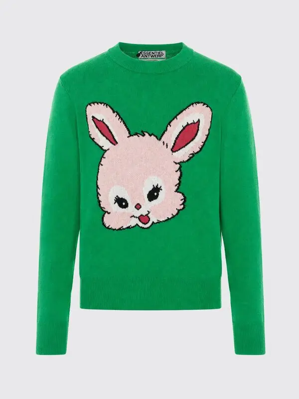 Essentiel Antwerp Graphic Print Wool And Cashmere Blend Jumper - Green