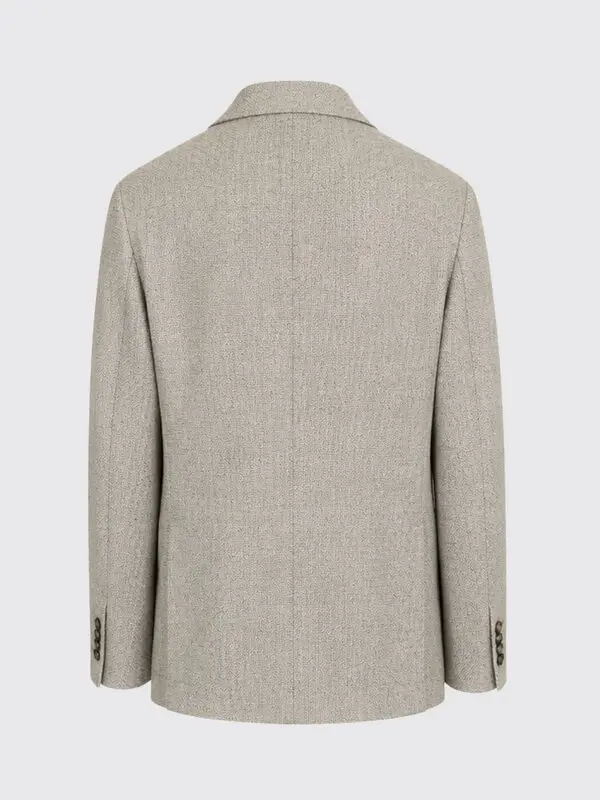 Canali Wool Single-breasted Blazer With Two-button Closure And Patch Pockets