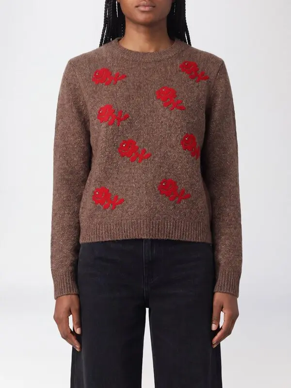 Essentiel Antwerp Bead-embroidered Wool Crewneck Jumper - Beige
