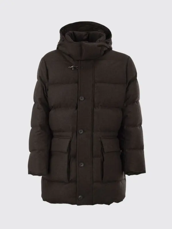 FAY Hooded Padded Jacket With Iconic Hook Closure