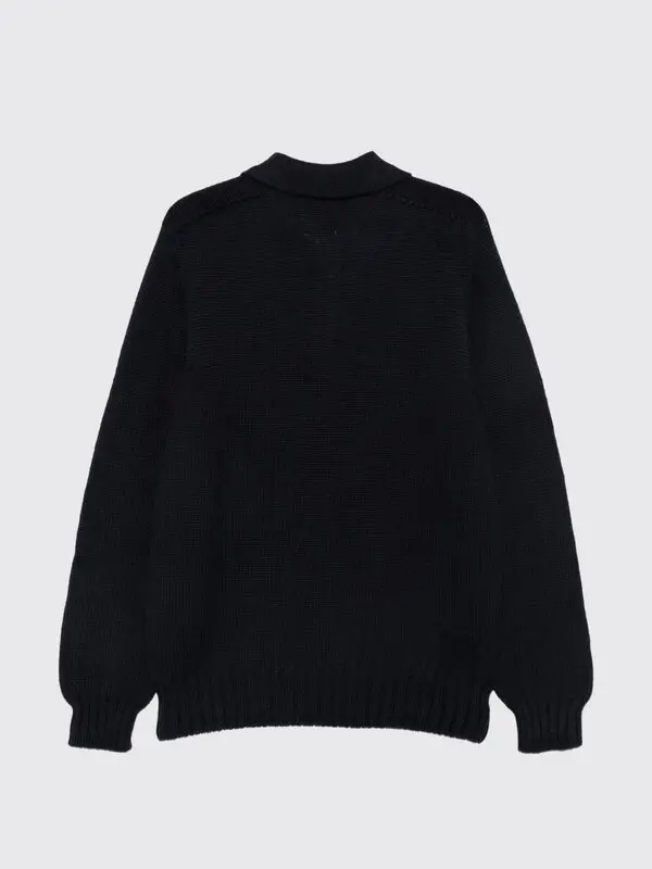 Universal Works Long-sleeved Knitted Polo Shirt In Pure Wool