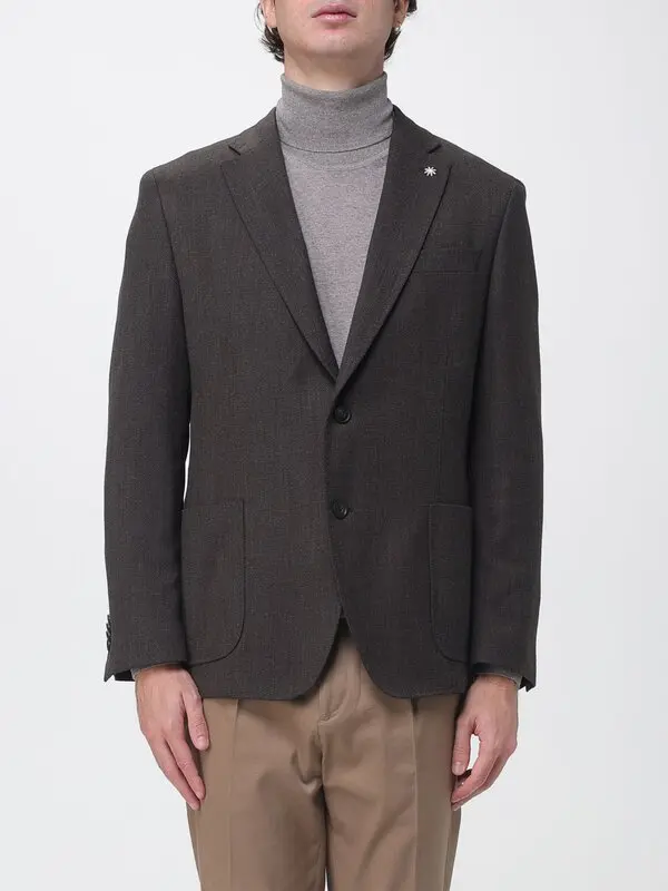 MANUEL RITZ Single-breasted Stretch-polyester Blazer With Patch Pockets