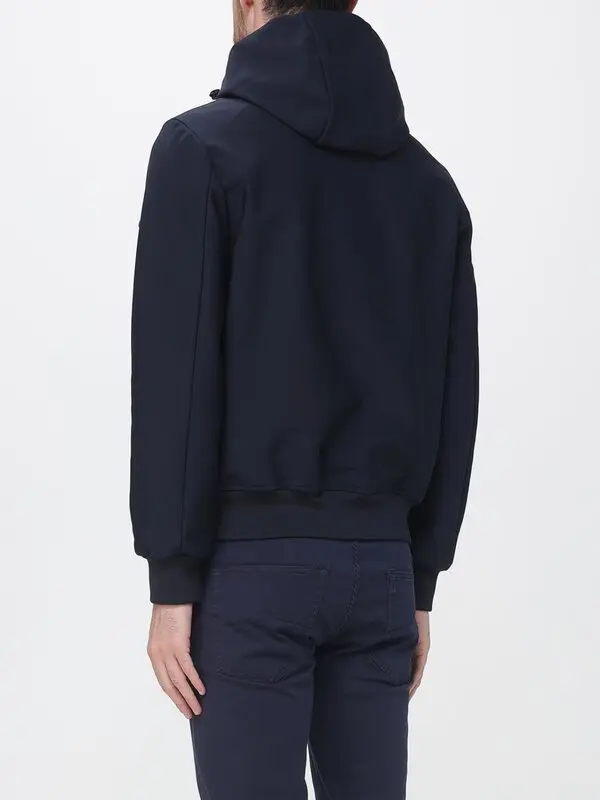 HESKIMO Nylon Hooded Windbreaker Jacket With Zip Closure - Blue