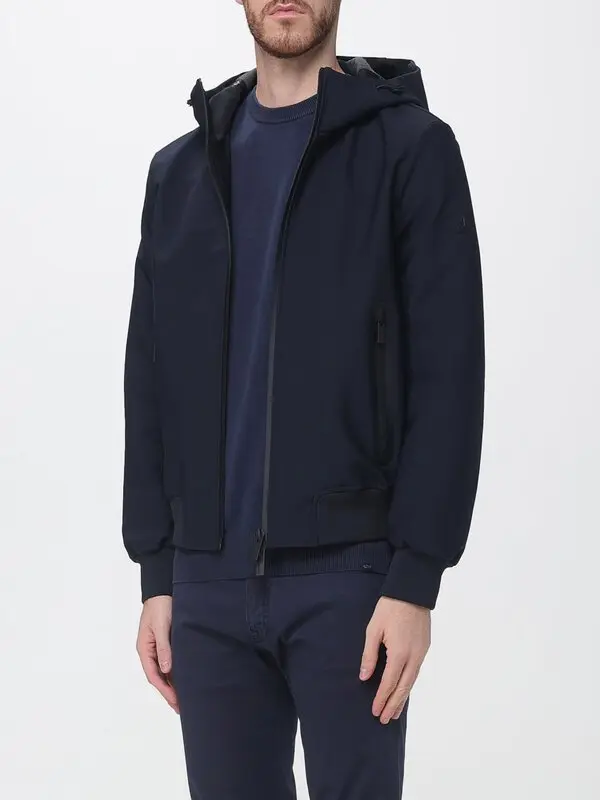 HESKIMO Nylon Hooded Windbreaker Jacket With Zip Closure - Blue