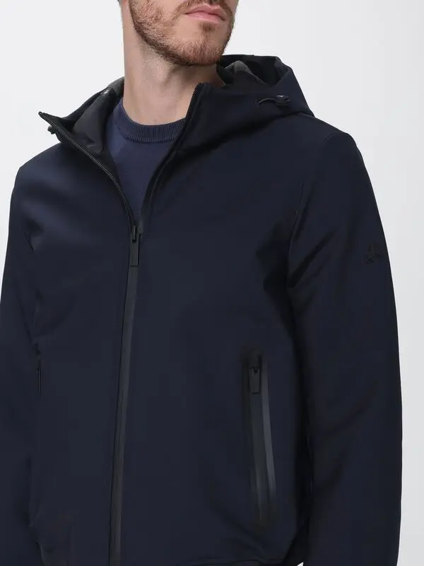 HESKIMO Nylon Hooded Windbreaker Jacket With Zip Closure - Blue