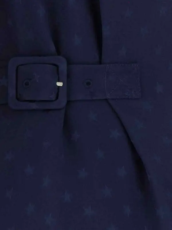 Alessandra Rich Silk Chemisier Mini Dress With Ruffled Collar - Navy