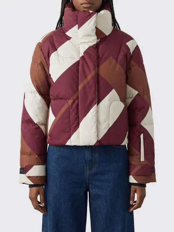 Perfect Moment Abstract Print Down-filled Nylon Cropped Puffer Jacket