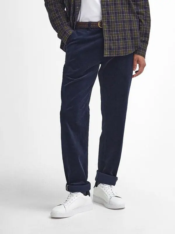 Barbour Slim Fit Corduroy Chino Trousers With Belt Loops