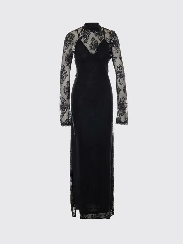 ANIYE BY Long-sleeved High-neck Lace Evening Gown With An Internal Slip - Black