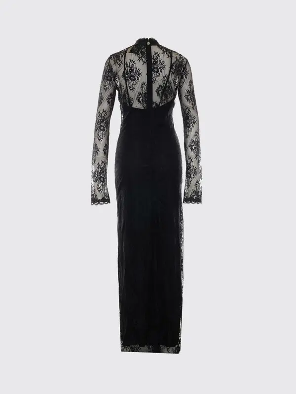 ANIYE BY Long-sleeved High-neck Lace Evening Gown With An Internal Slip - Black