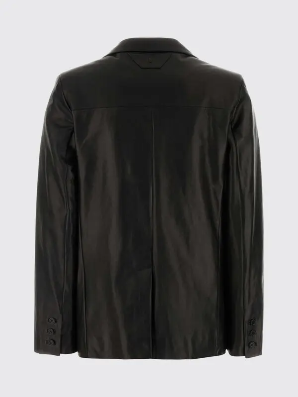 SALVATORE SANTORO Single-breasted Ovine Leather Blazer With Peak Lapels