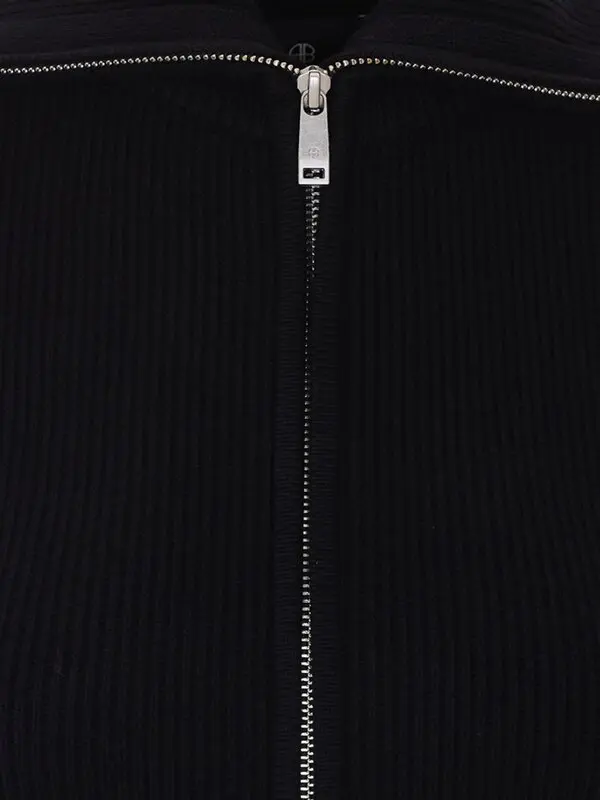ANINE BING Ribbed Knit Wool-blend High-neck Mini Sheath Dress