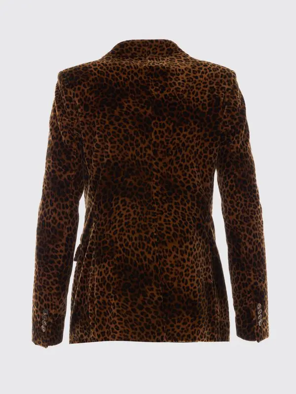 Tagliatore Slim Fit Animal-print Velvet Blazer With Peak Lapels