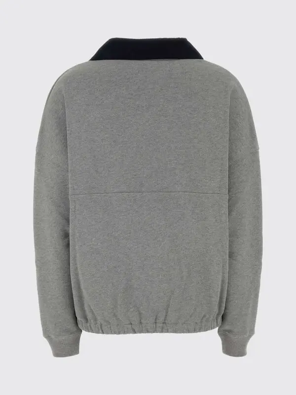 Loewe Crewneck Cotton Sweatshirt With Dropped Shoulders And Drawstring - Grey