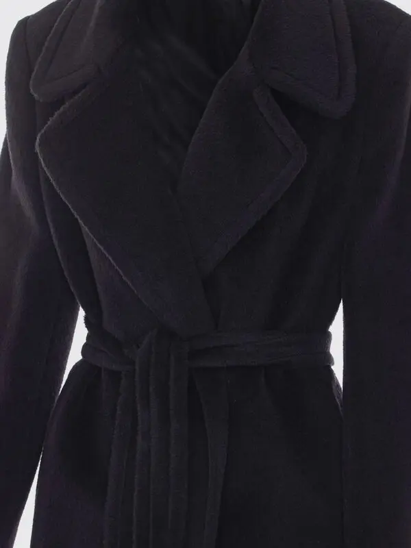 Tagliatore Long Belted Robe Coat In Alpaca And Virgin Wool