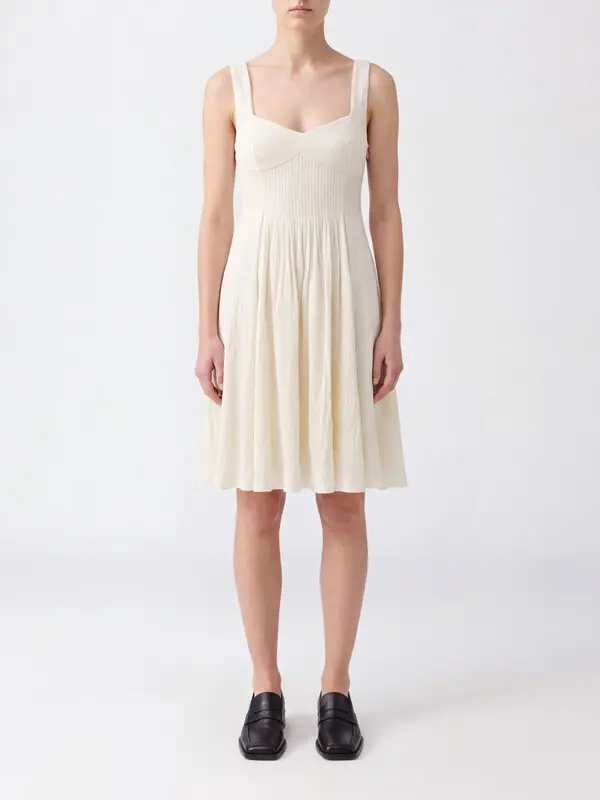 JW Anderson A-line Off-the-shoulder Mini Dress In Viscose With V-neck