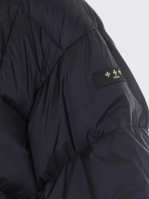 TATRAS Short Water-repellent Puffer Jacket In Quilted Nylon With Funnel Neck - Black