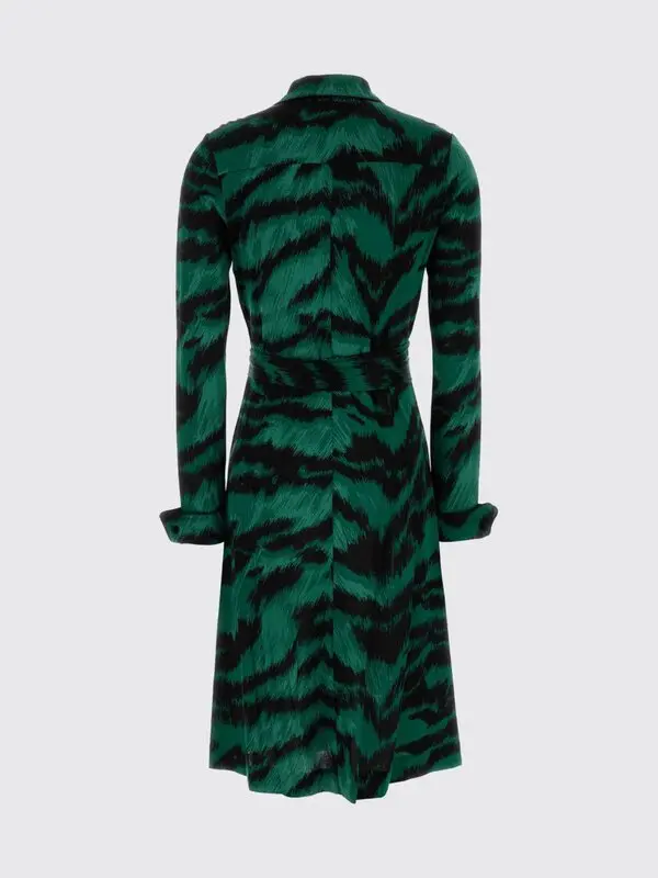 Diane Von Furstenberg Zebra-print Midi Shirt Dress In A Cotton Blend With Tie-waist