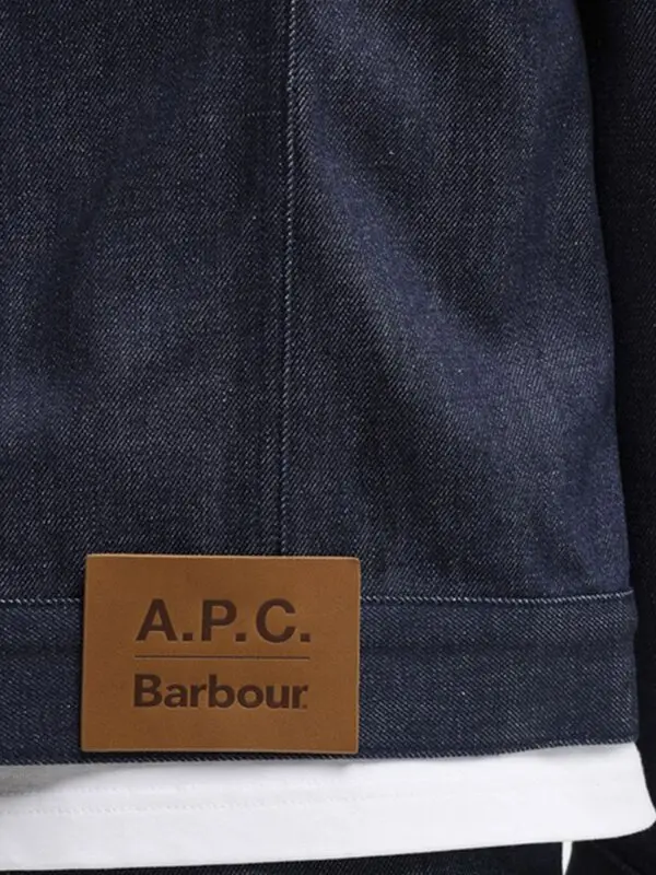 Barbour Cotton Denim Shirt Jacket With Classic Collar And Patch Pockets