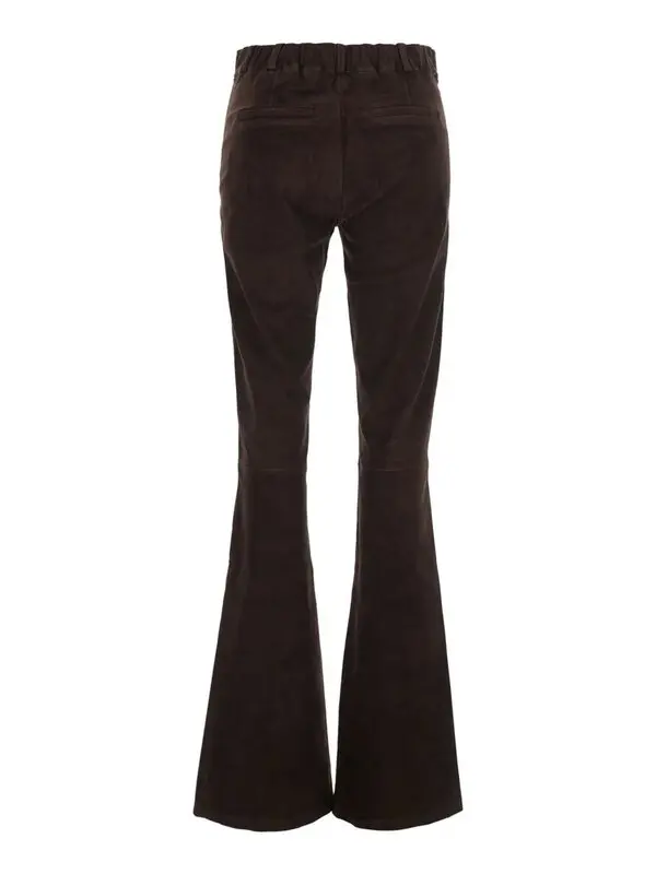 ARMA Mid-rise Flared Faux Suede Trousers - Brown