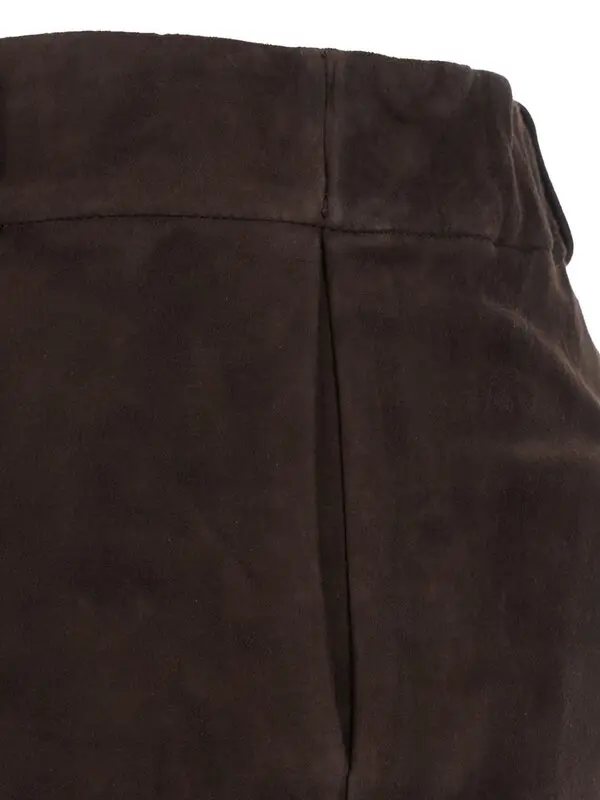 ARMA Mid-rise Flared Faux Suede Trousers - Brown