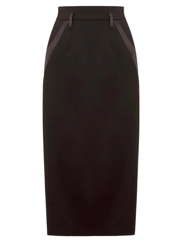 TIA DORRAINE Chic Impressions Pencil Midi Skirt - Black