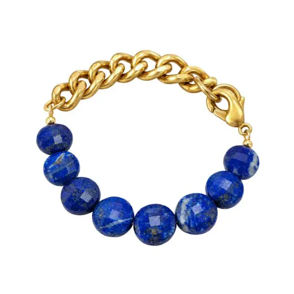 Rachel Nathan Remix Faceted Lapis Coin Bracelet - Blue/gold