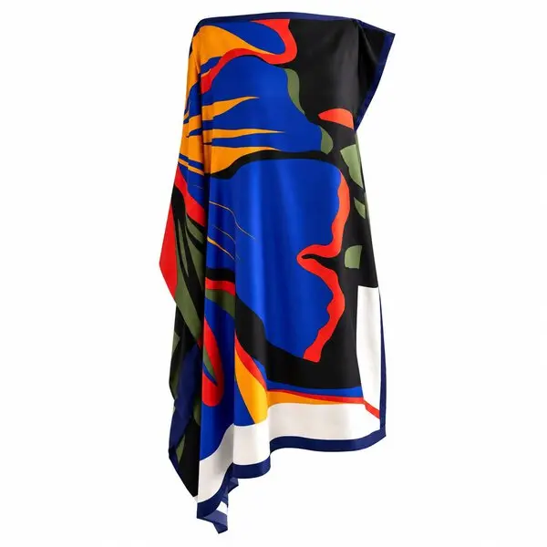 BELYED HANDCRAFT Matisse Abstract-print Asymmetric Dress Belyed