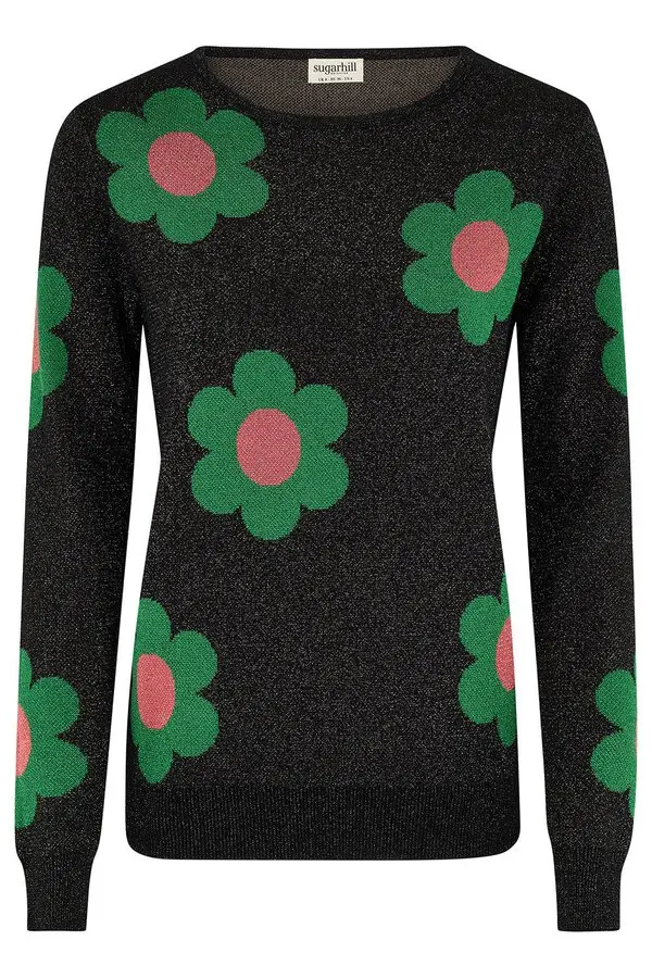 SUGARHILL BRIGHTON Rowena Sparkly Sweater Flowers