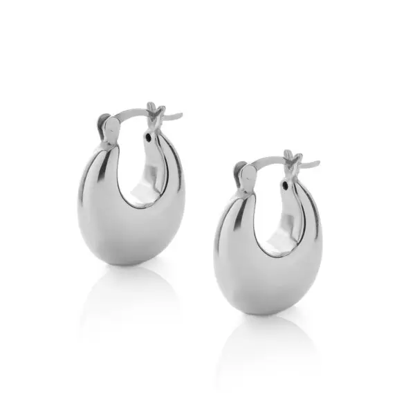 NELLOU JEWELLERY Dome Hoop Earrings Sterling