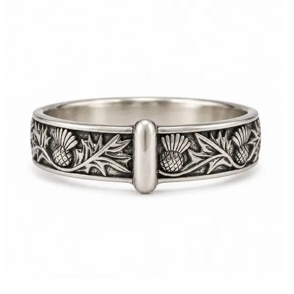 AZURA JEWELRY NEW YORK Sassenach Thistle Ring - Silver