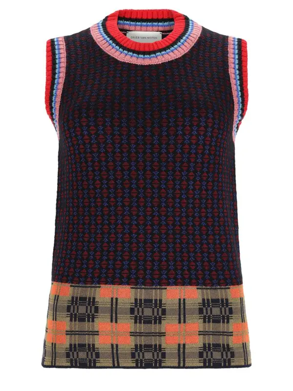 Dries Van Noten Gilet Con Motivo Geometrico