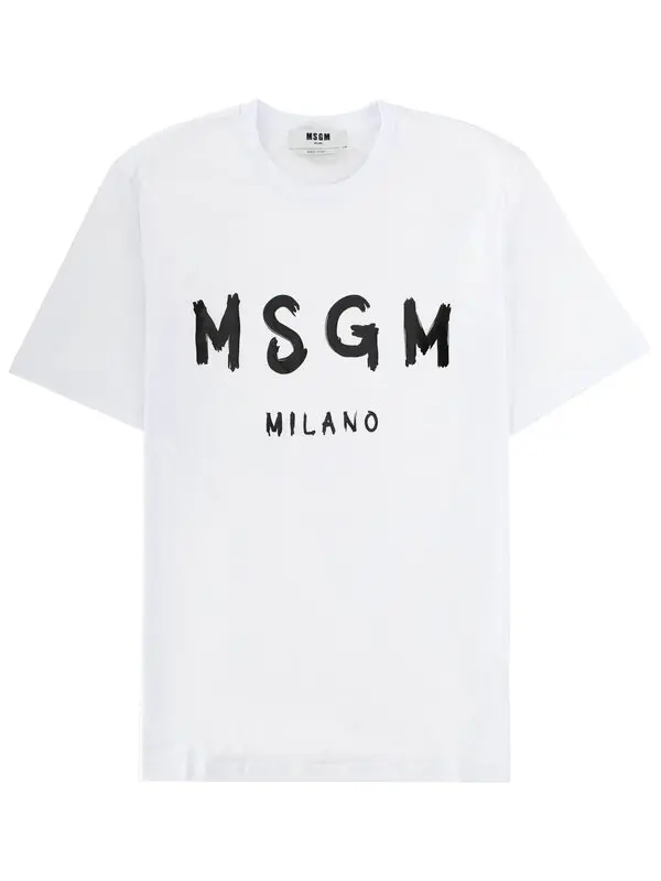 MSGM T-shirt In Cotone Con Logo - White