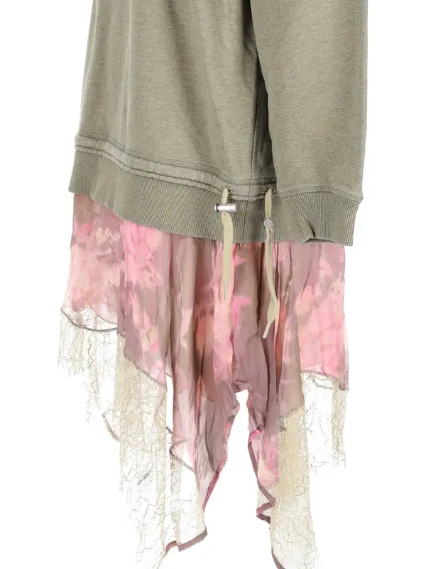 DIESEL® Abito In Felpa Con Gonna In Chiffon E Pizzo